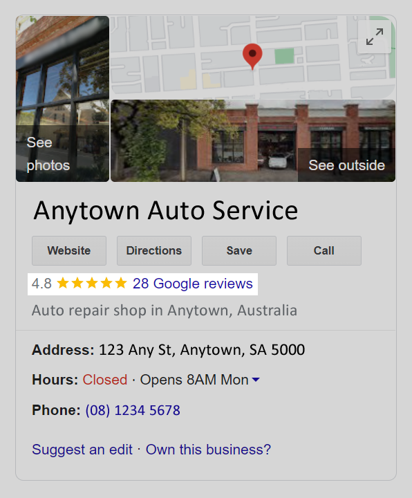 Google Business Profile Information